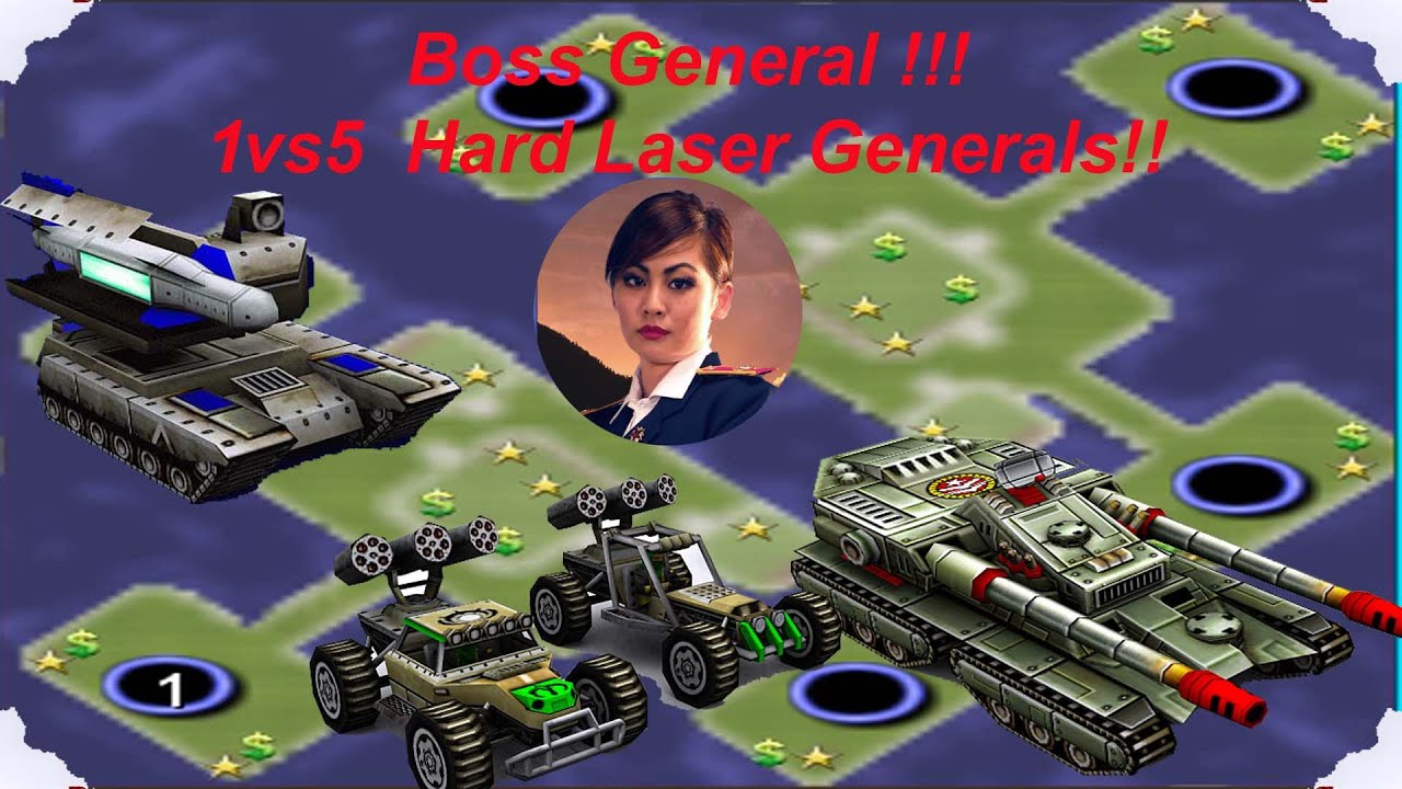 Command Conquer Generals Zero Hour Boss General 1 vs 5 Hard Laser ...