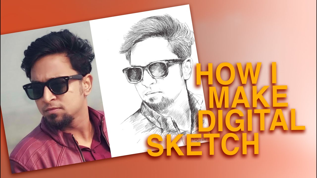 HOW TO DRAW A DIGITAL PORTRAIT LIKE A PENCIL SKETCH || USING WACOM ...