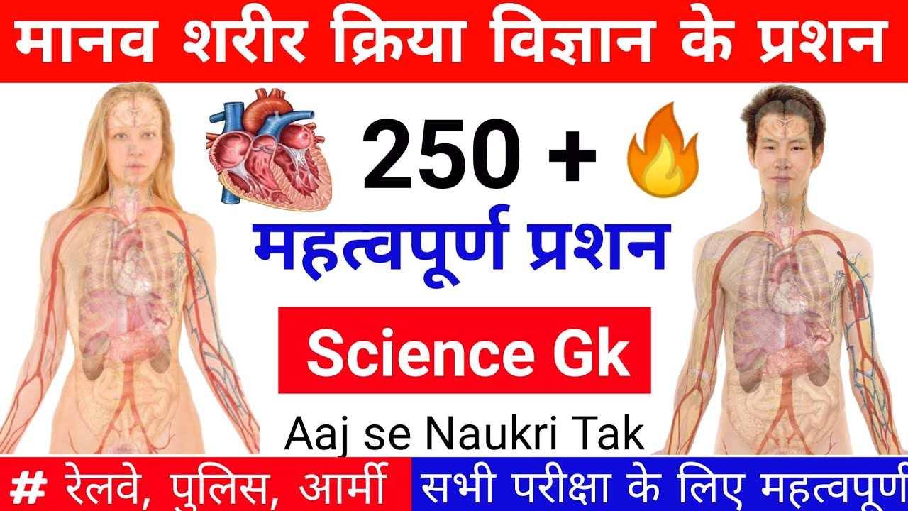GK | Human body question | सामान्य विज्ञान | gk ke question | Science ...