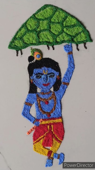 lord Krishna rangoli | shree Krishna rangoli | Krishna rangoli design ...