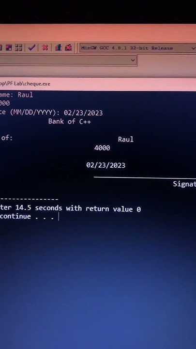 fake cheque c++ #coders #codinglife #codingninja #codemasters #codelife ...