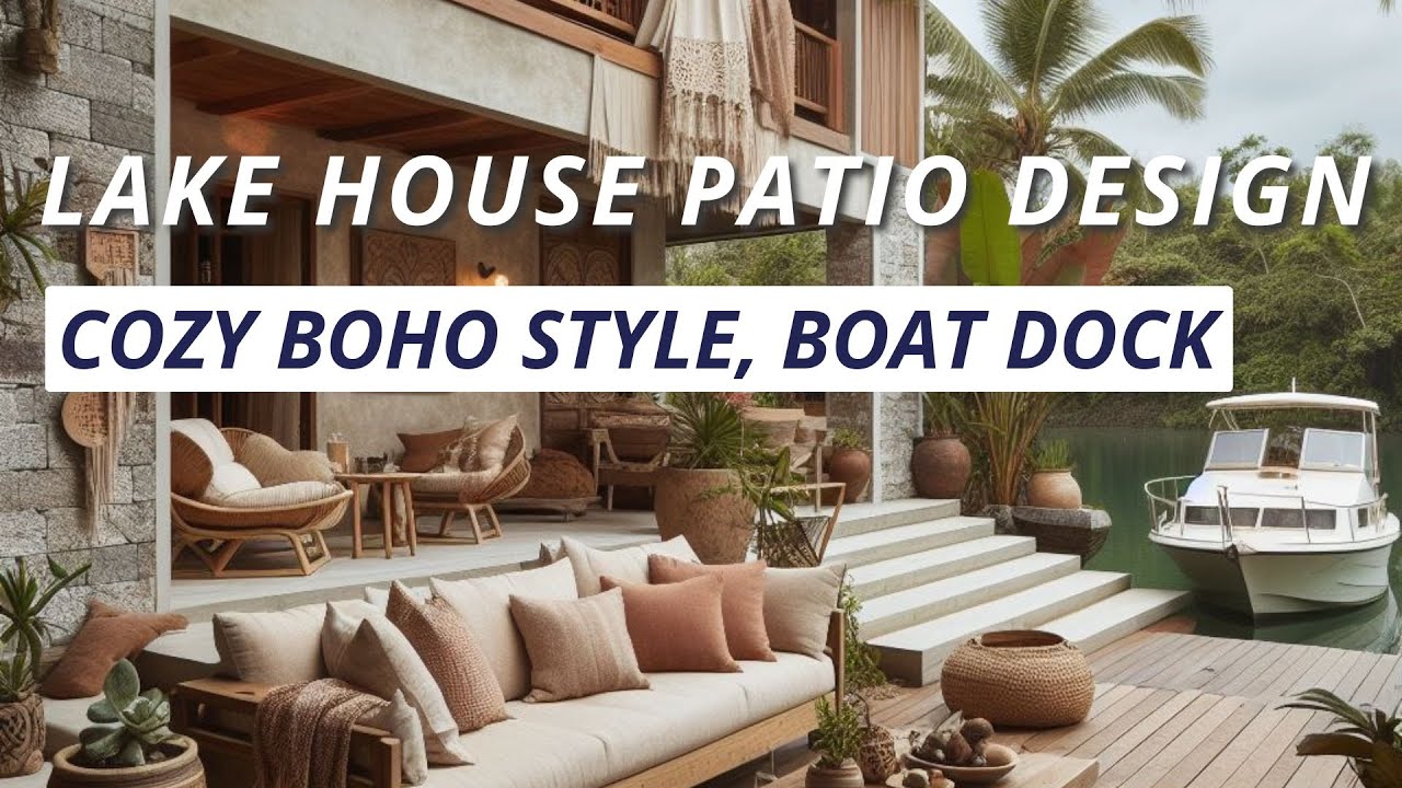 Lake house Patio sitting area Design Inspiration. Boho style, Cozy ...