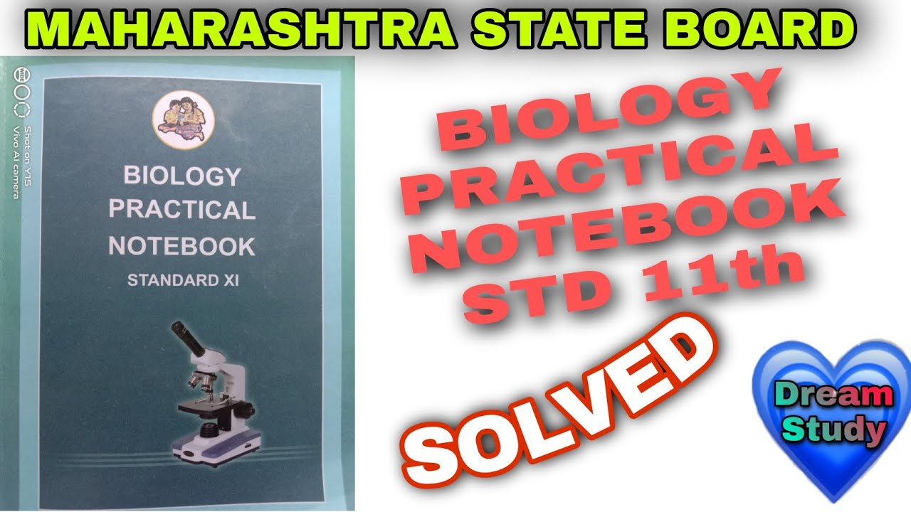 Biology practical notebook std 11th solved || Dream Study - YouTube