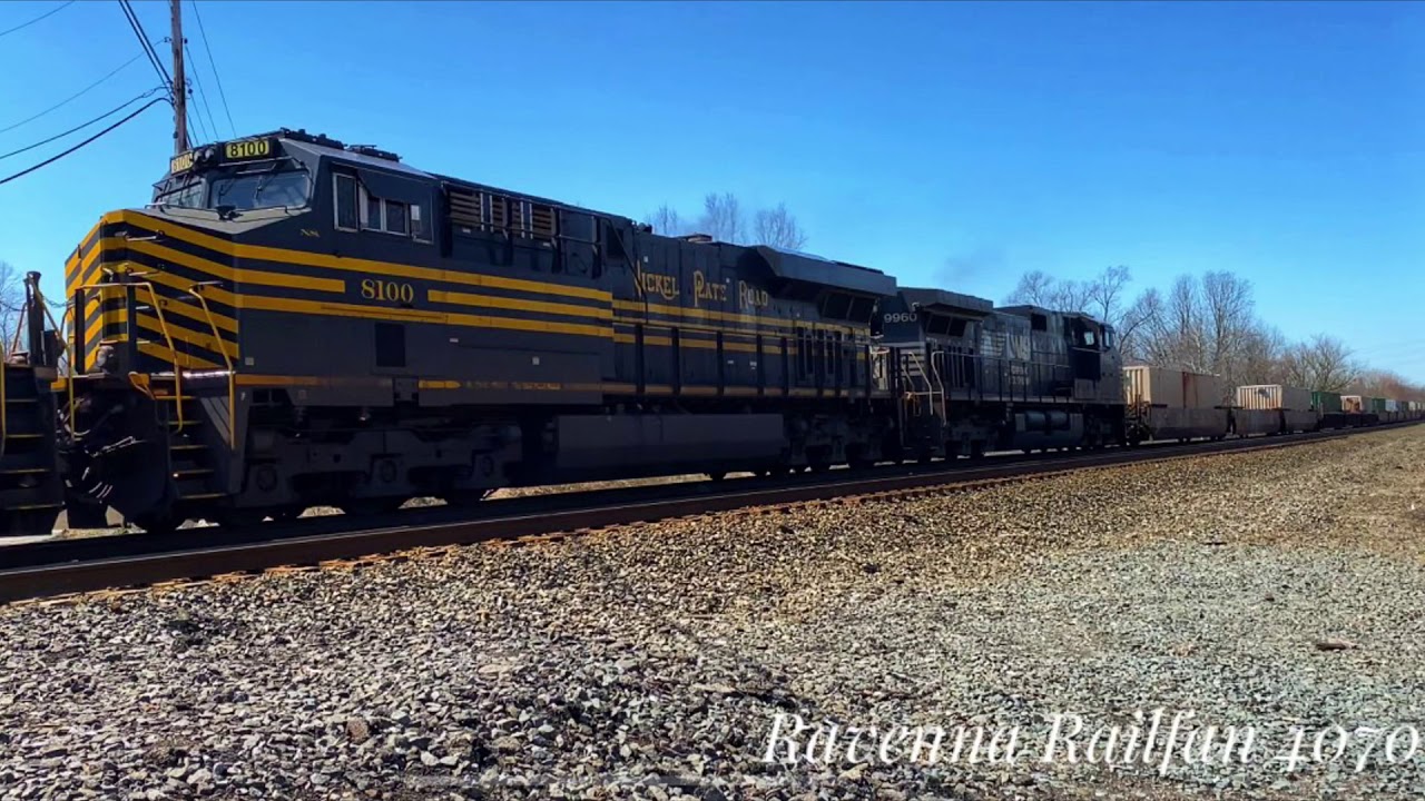 NS 8100 Nickel Plate Road Heritage Unit Trailing 2 of 3 on Eastbound ...