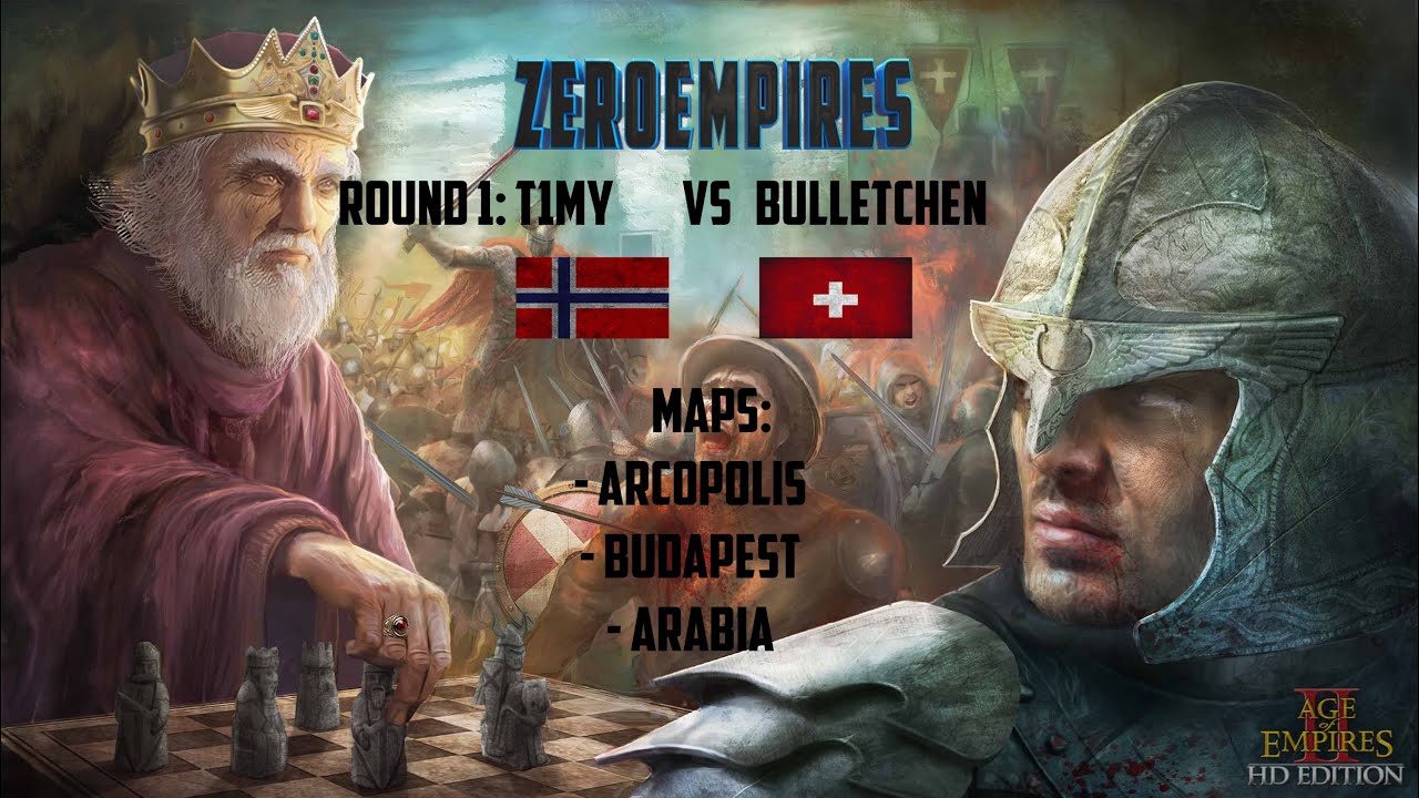 AoE2 HD: ZeroEmpires Invitational R1: T1MY vs Bulletchen (Acropolis) (Game 1, Bo3) - YouTube