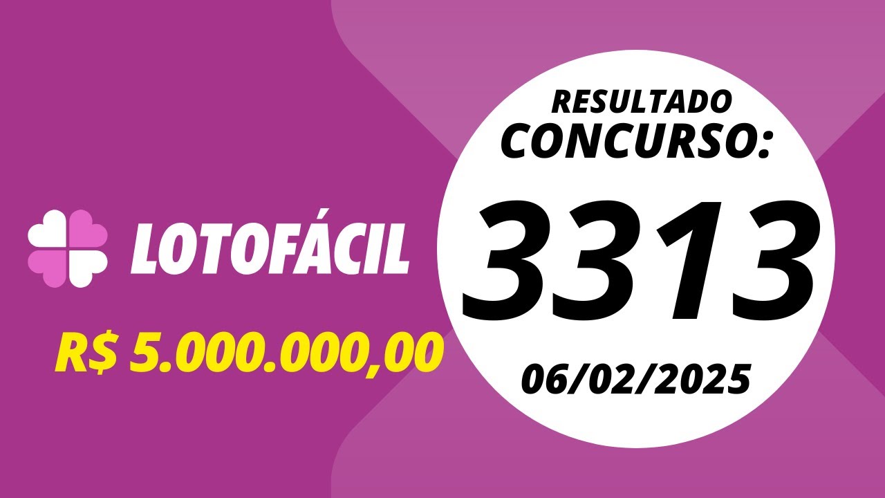 Lotofacil Resultado concurso 3313 06/02/2025 - YouTube