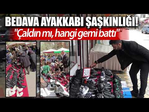 Pazarcı Esnaf Bedava Bin Çift Ayakkabı Dağıttı, Vatandaştan Sadece Dua İstedi