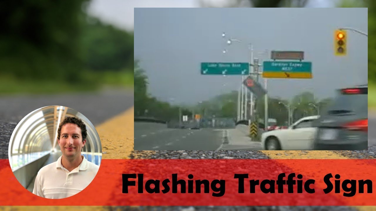 Flashing Traffic Sign in Toronto, Ontario, Canada - YouTube