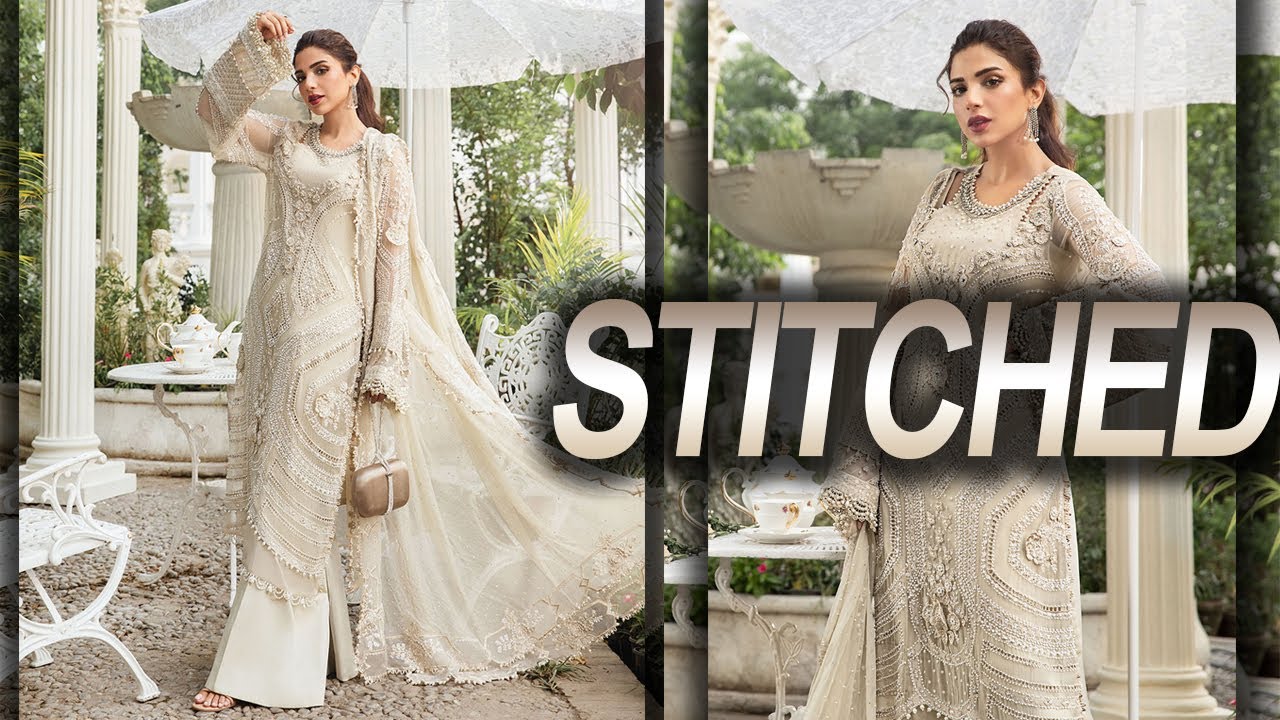 Maria B Chiffon Collection 2024 STITCHED Dress | Code D4 - YouTube