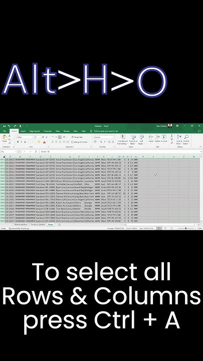 Shortcut to AutoFit All Rows Height & Columns Width in Excel | Excel Tips & Tricks | Chapter 3 ...