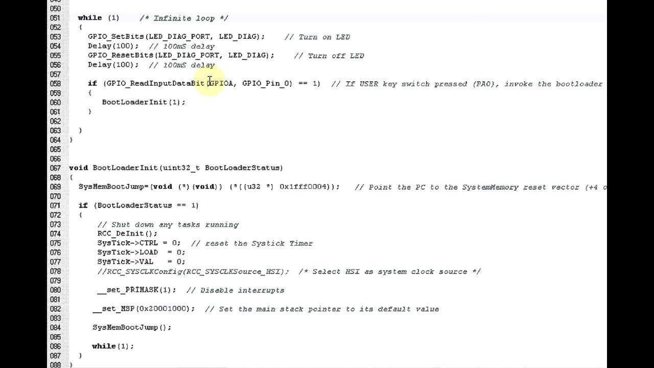 Calling the STM32 SystemMemory Bootloader from your application - YouTube
