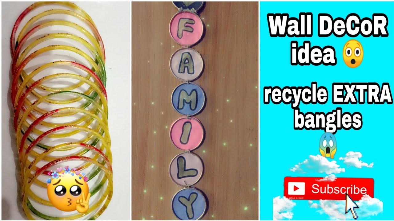 DIY BANGLES WALL HANGING | HomE DeCoR IdeA | |wAlL DeCoR IdEaS | - YouTube