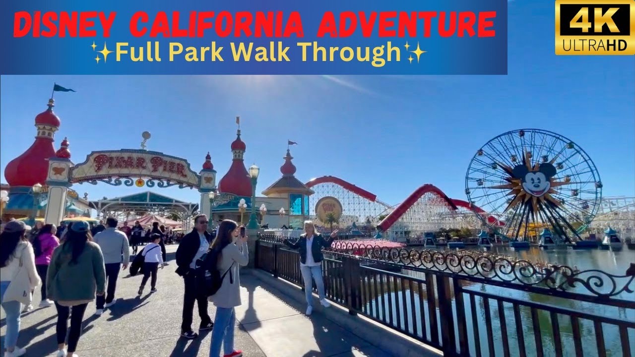 Disney California Adventure Full Park Walk Through during Disney 100 ...