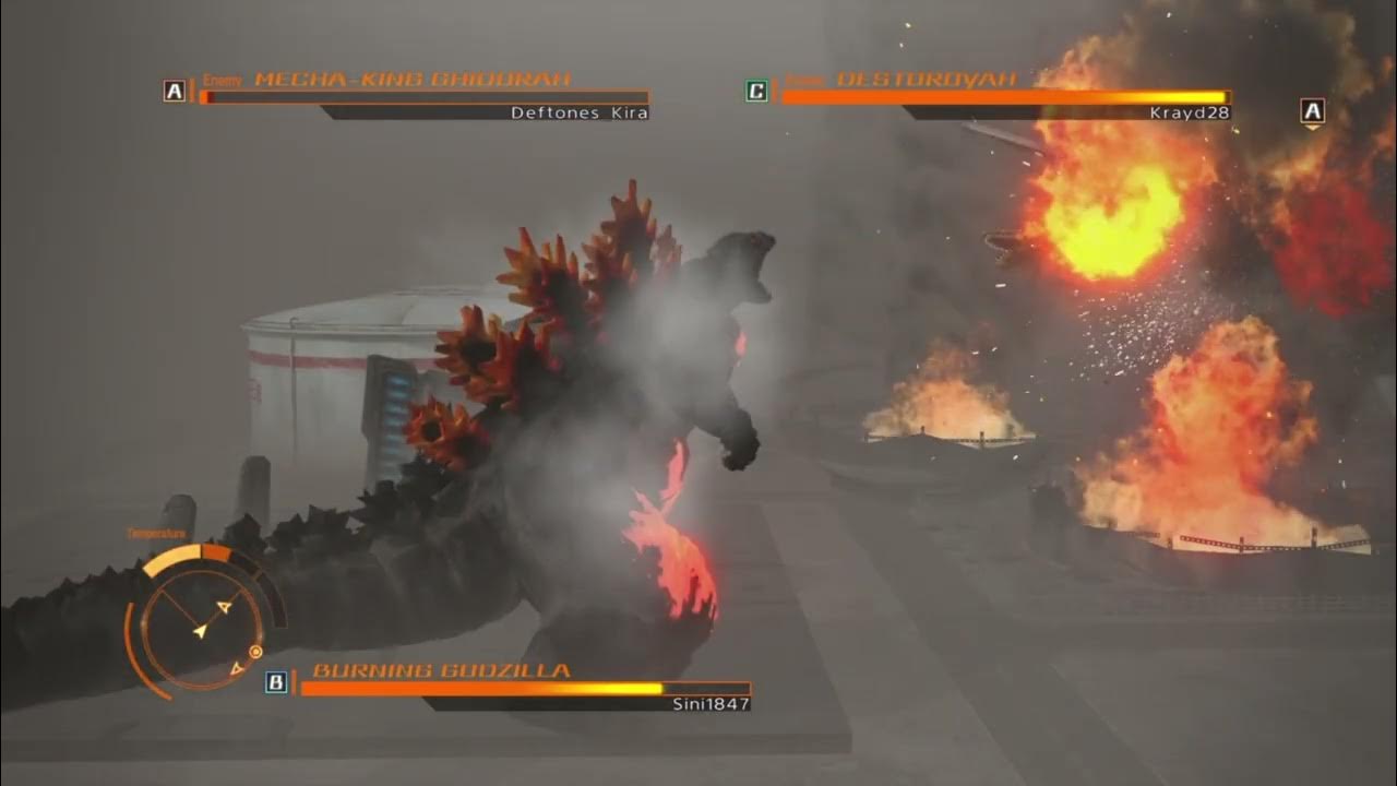 GODZILLA PS4 : Burning Godzilla vs Mecha-King Ghidorah vs Destoroyah - YouTube