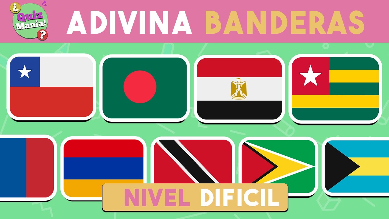 ¡Adivina la Bandera! Nivel Difícil - Quiz Manía - YouTube