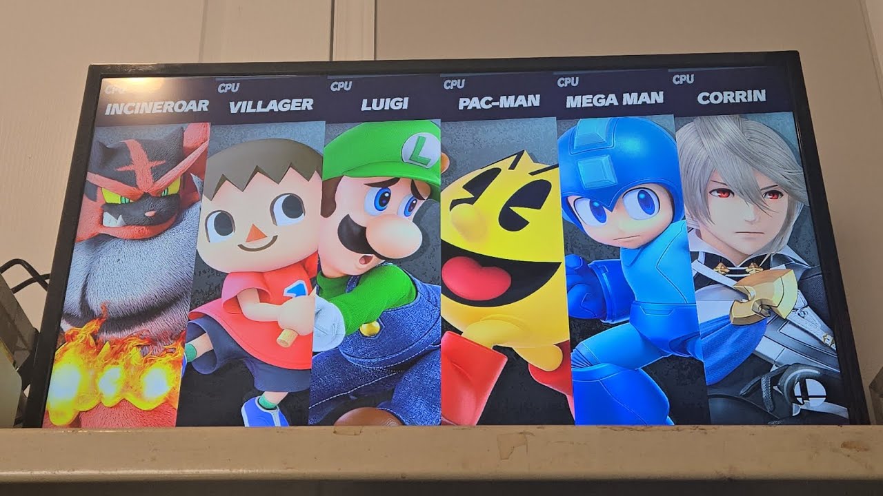 Incineroar vs Villager vs Luigi vs Pac-Man vs Mega Man vs Corrin - YouTube