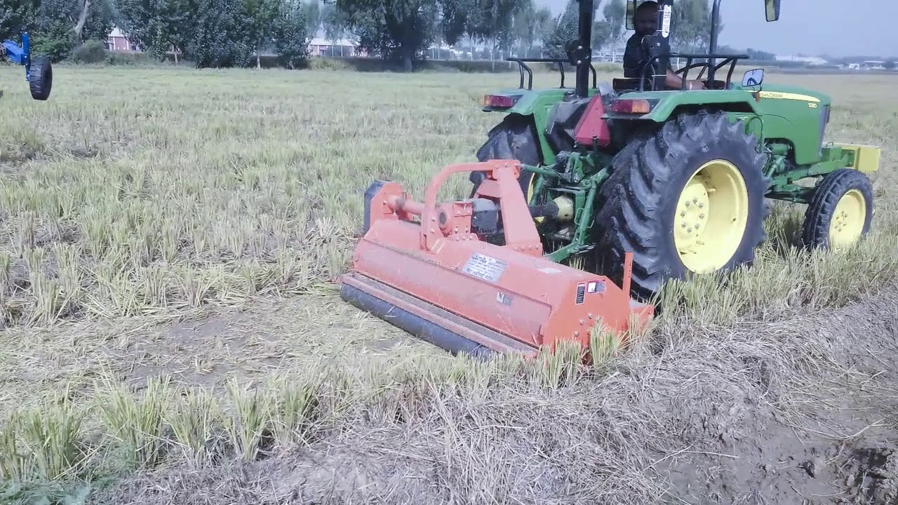 Incorporation of rice residue with Field Shredder and Mould Board ...