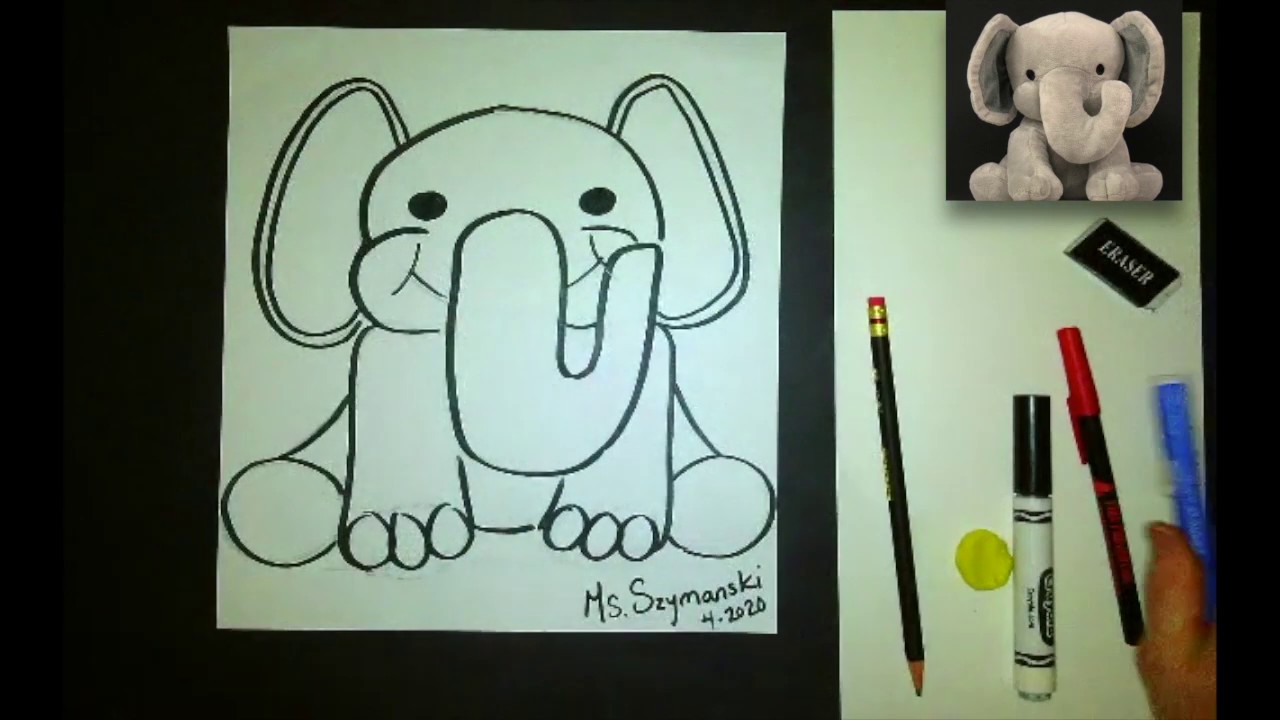 Drawing Mabel the elephant - Elementary Art Lesson - YouTube