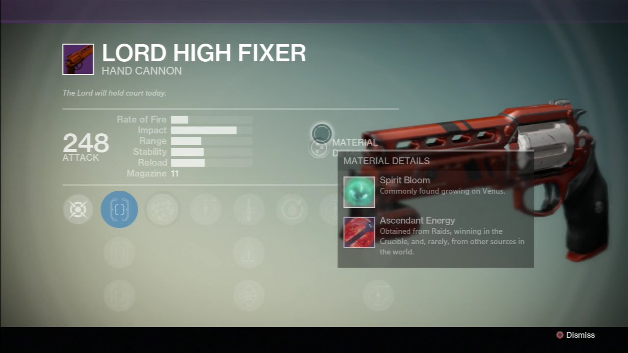 Destiny Legendary Weapon Lord High Fixer Hand Cannon KG - YouTube