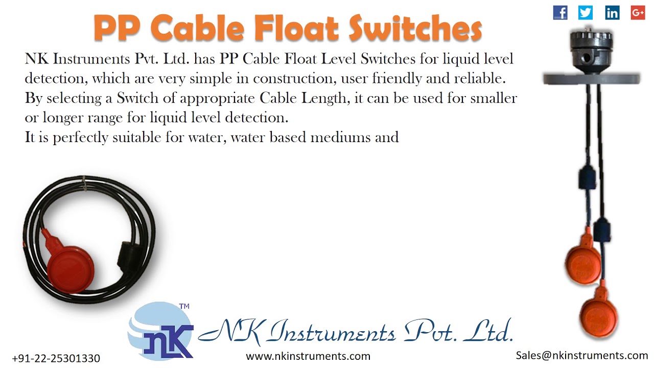 PP Cable Float type Level Switches - YouTube
