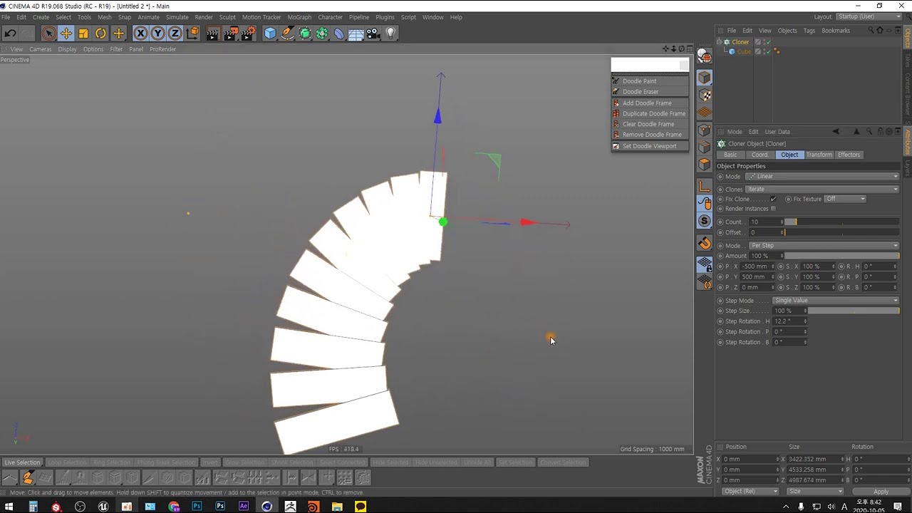 C4D_18_moDel_Cloner 나선형계단00 - YouTube