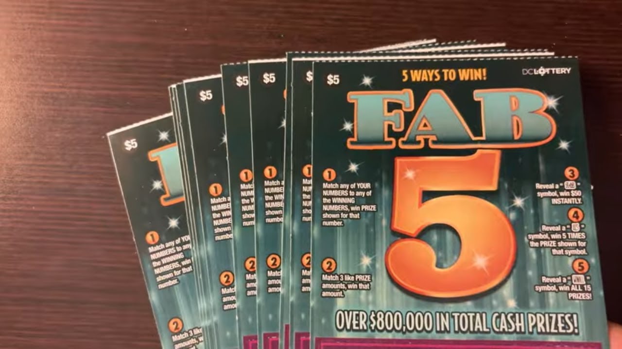 $50 Worth of $5 Fab 5 Tickets from the Washington DC Lottery - YouTube