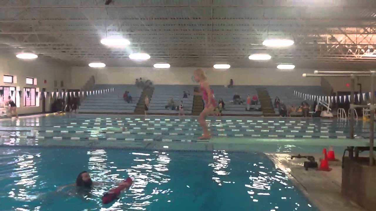 Allison jumps off the diving board - YouTube