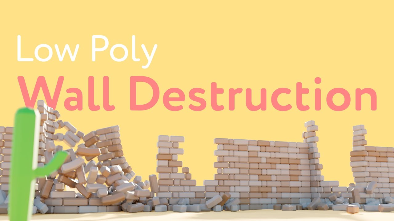 Blender timelapse : Low poly wall destruction - YouTube