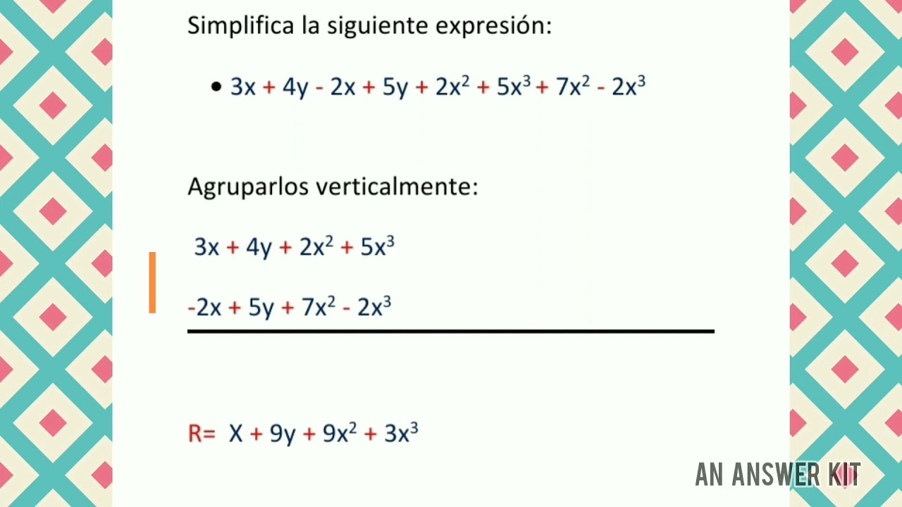 Simplifica La Siguiente Expresi n 3x 4y 2x 5y 2x 2 5x 3 7x