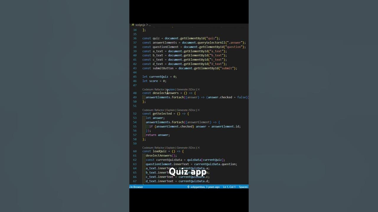 Quiz App Using Html Css Js Coder Htmlproject Webdesign Shorts Viral Apnacollegeofficial