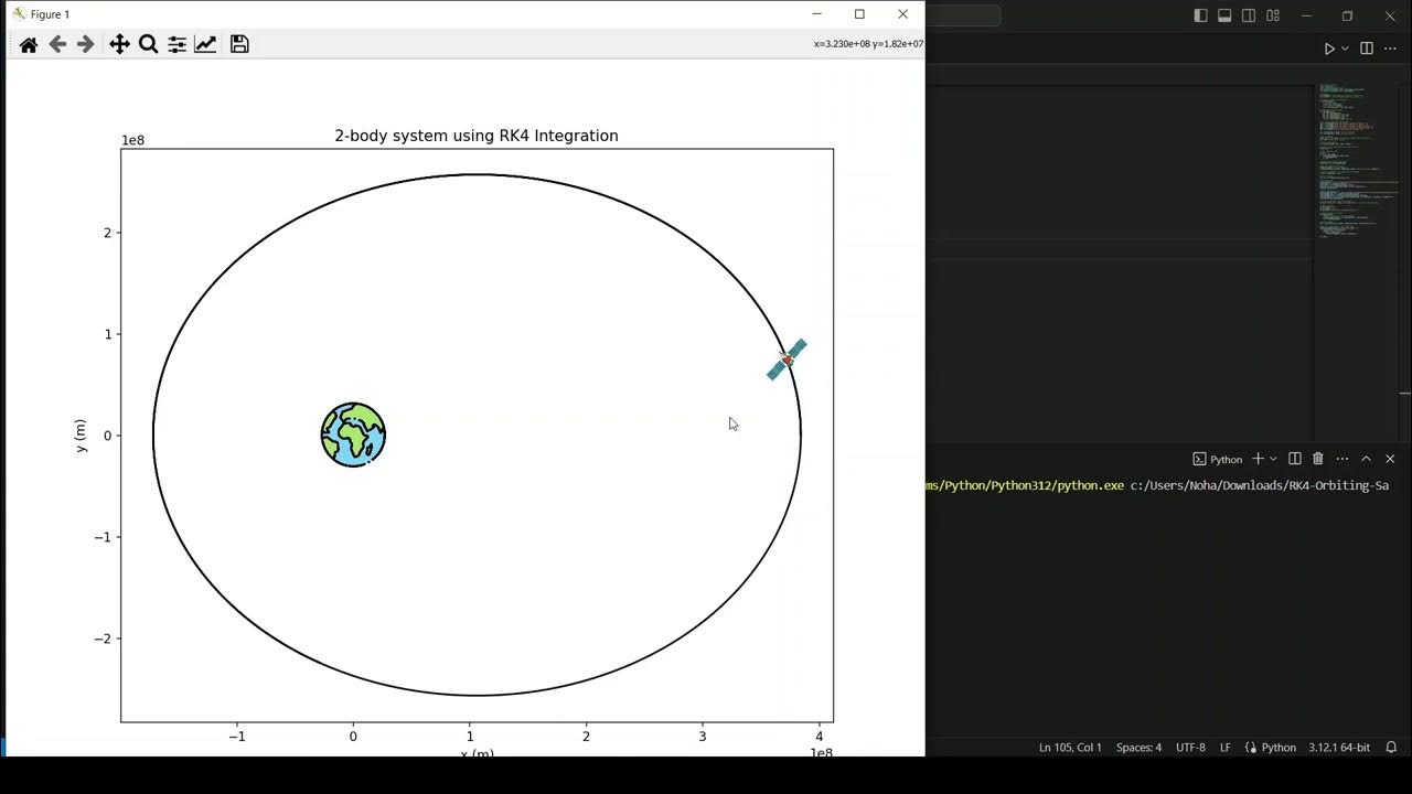 Solving the two body problem using runge kutta 4th in python - YouTube