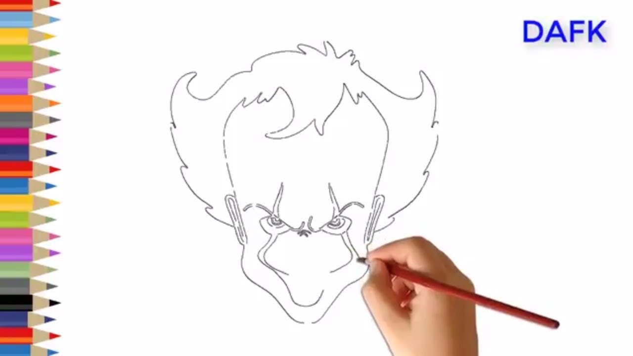 how to draw pennywise the clown | Speed Drawing – IT | Pennywise 1990 ...