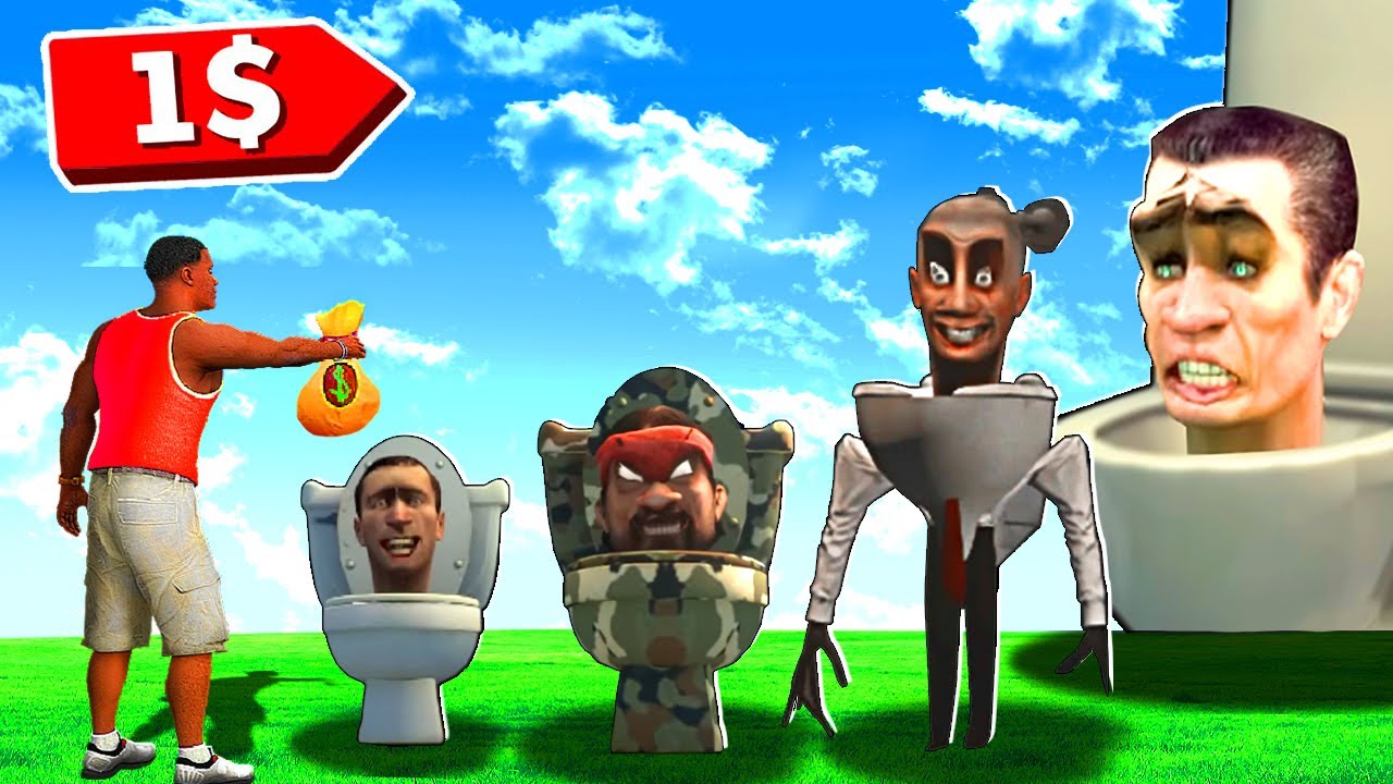 Comprando TODOS LOS SKIBIDI TOILET Por 1$ En GTA 5 !! (Increible) - YouTube