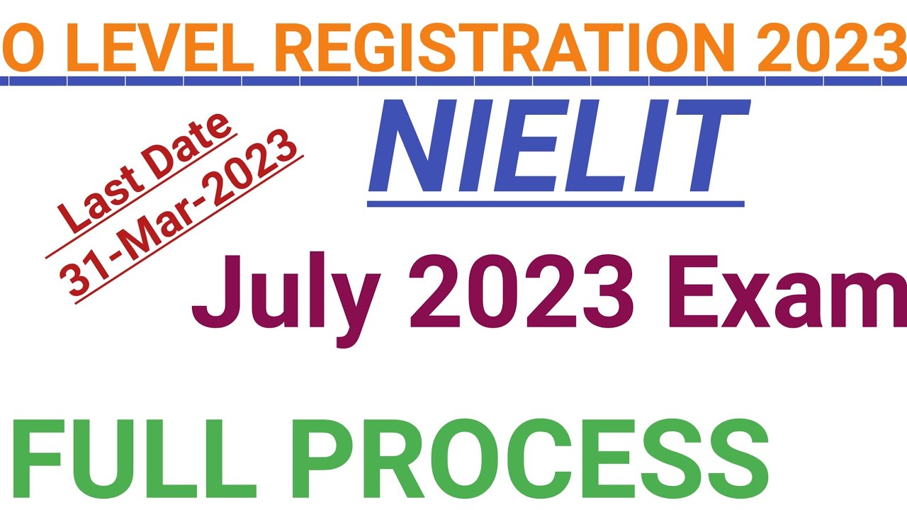 O Level Form kaise bhare 2023 | NIELIT | ONLINE REGISTRATION - YouTube