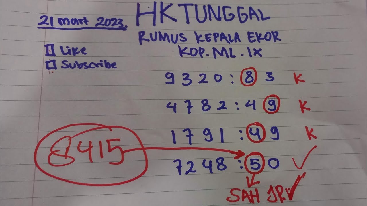 RUMUS HK KEPALA EKOR/PREDIKSI HK 22 MARET 2023 - YouTube
