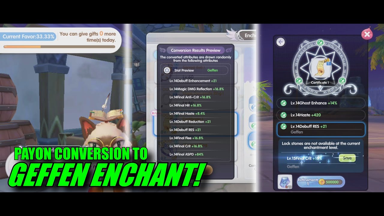 [ROX] Geffen Enchant - Favor + Conversion + Reroll! #whitesupremacy ...