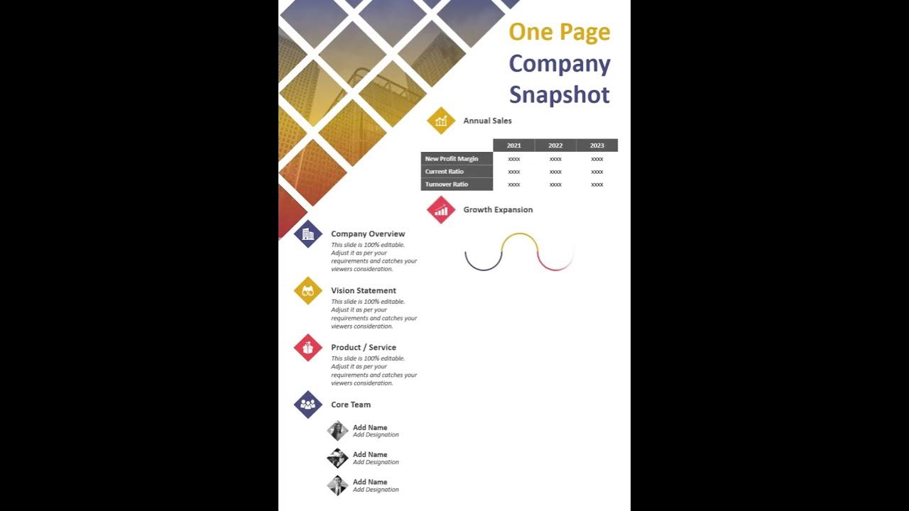 One Page Company Snapshot PowerPoint Slide | Kridha Graphics - YouTube