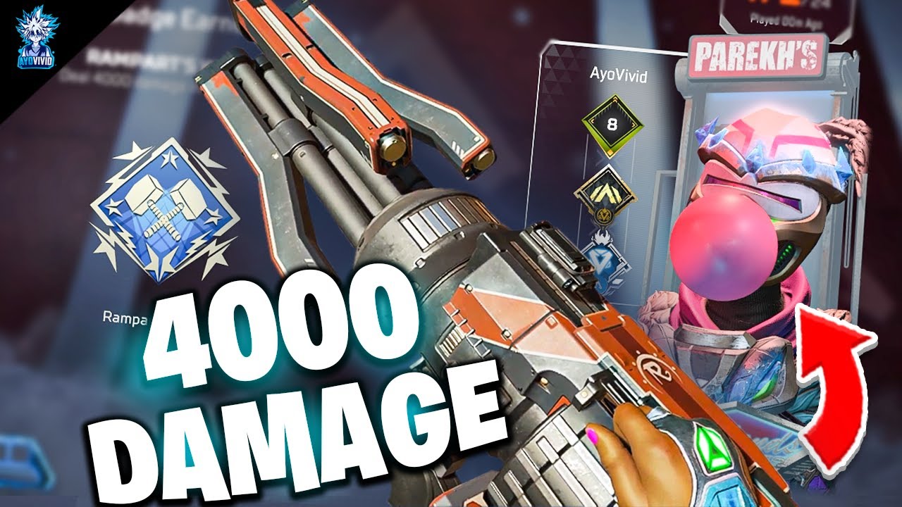 SOLO Rampart 4000 DAMAGE Badge! Apex Legends Season 14 - YouTube