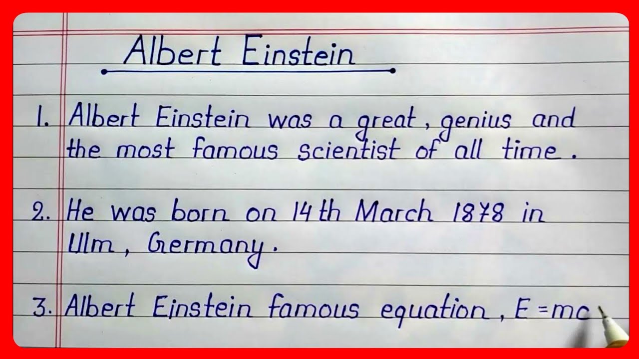 5 Lines Essay on Albert Einstein in English | Essay on Albert Einstein ...