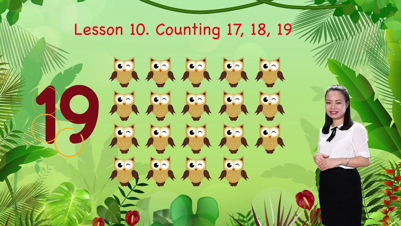 Math For Kids | Lesson 10. Counting 17, 18, 19 - YouTube