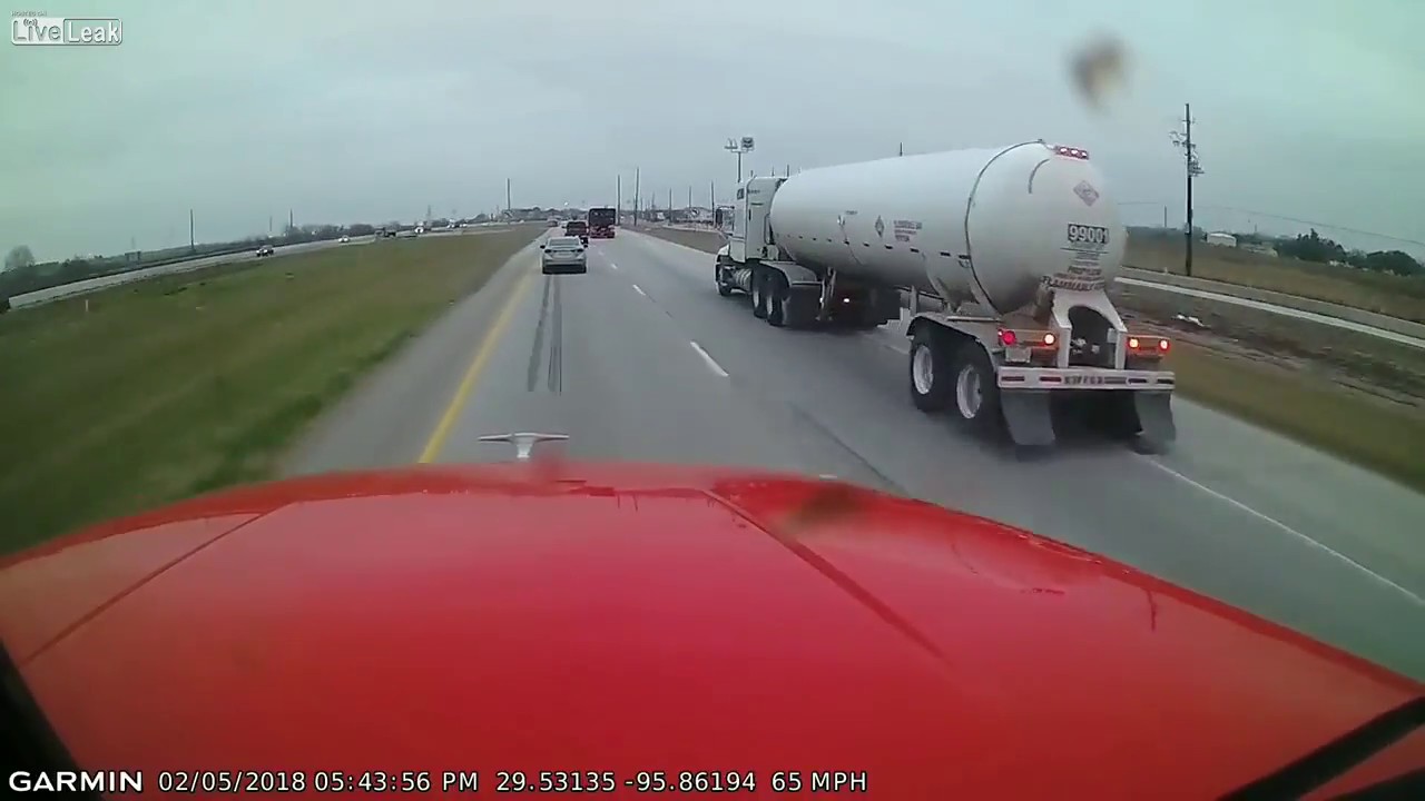 Distracted Driver Takes Out Semi Truck - YouTube