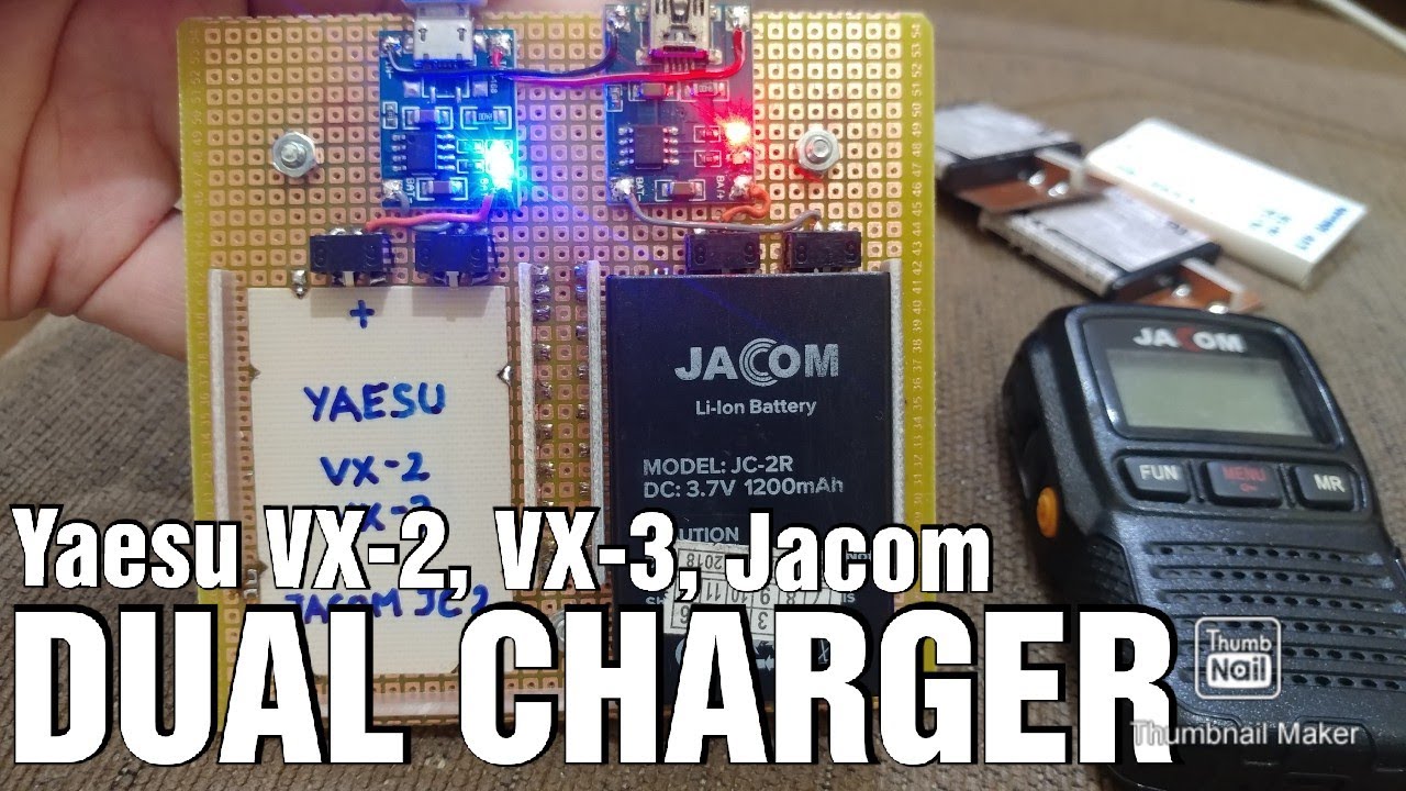 Dual Charger untuk Yaesu VX-2R, VX-3R dan Jacom - YouTube