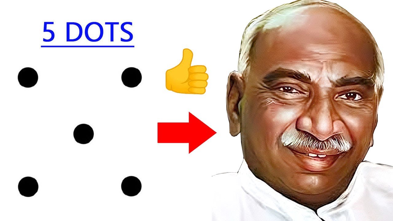 Turn 5 dots into Kamarajar drawing easy- Kamarajar drawing easy method ...