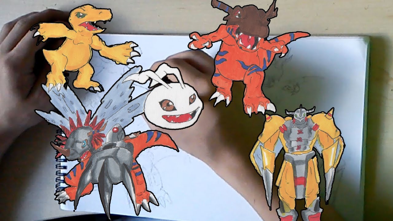 Let´s draw Digimon - Agumons Digitationen - YouTube