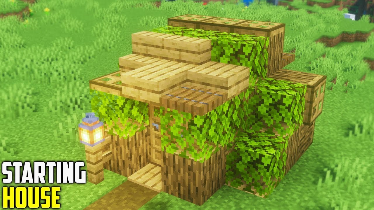 HOW TO BUILD A STARTING SMALL HOUSE FOR MINECRAFT SURVIVAL / Minecraft ...