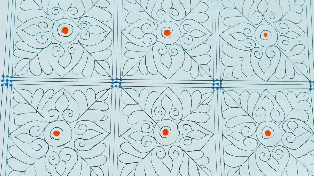 খুব সিম্পল ও সহজ নকশী কাথার ডিজাইন || nakshi katha design || katha ...