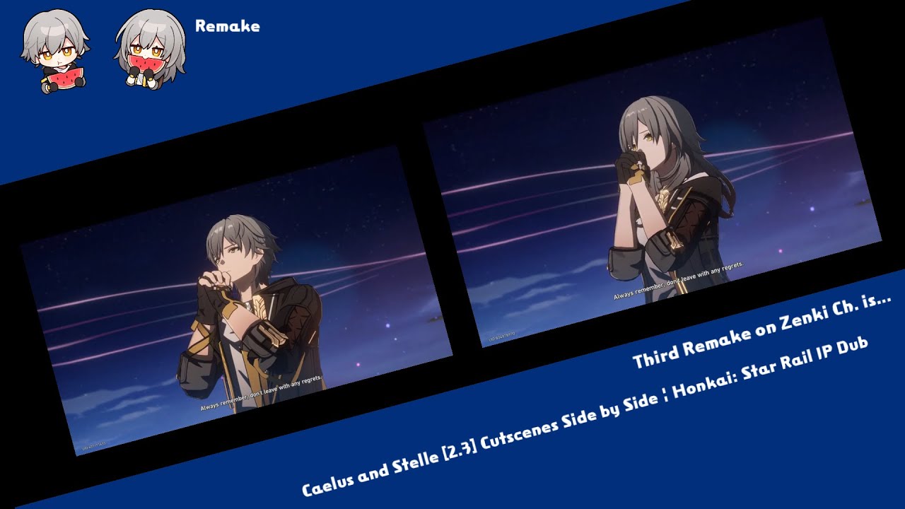 The Caelus and Stelle Show - 2.3 Cutscenes Side by Side | Honkai: Star ...