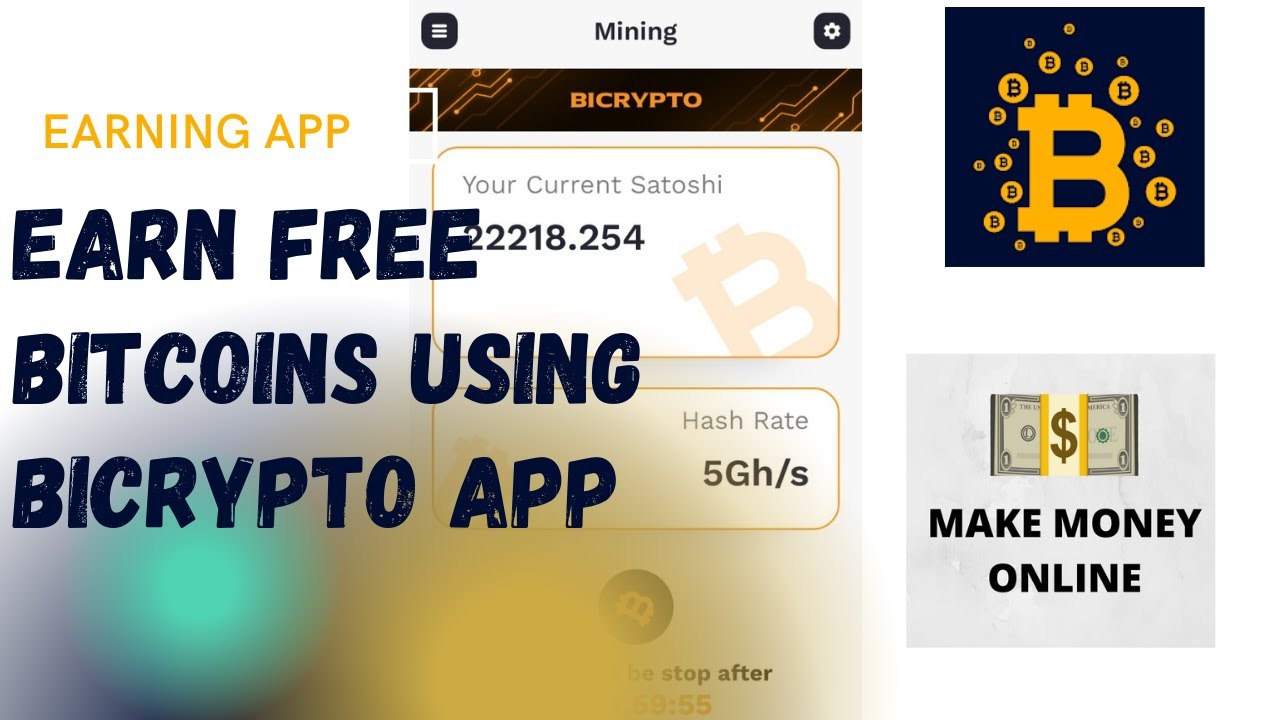 earn free bitcoins using bicrypto app - YouTube