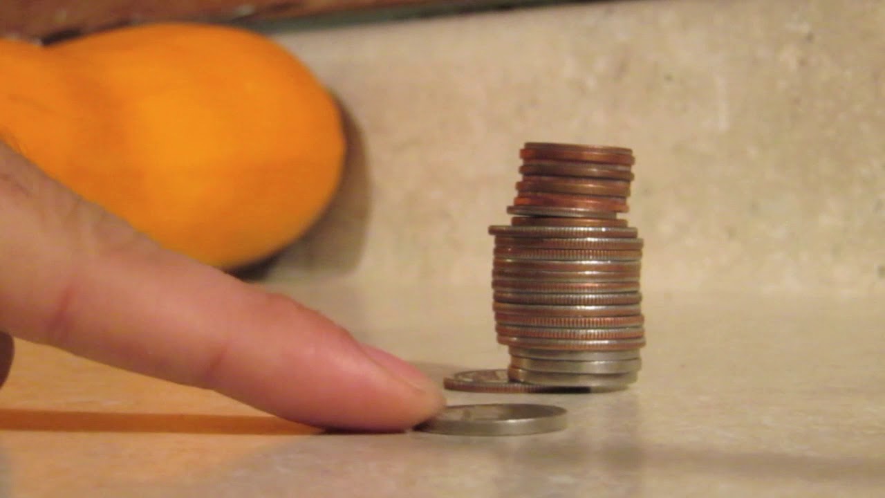 Tricky Coin Challenge (Tallest Stack to have Base REPLACED!!!) - YouTube