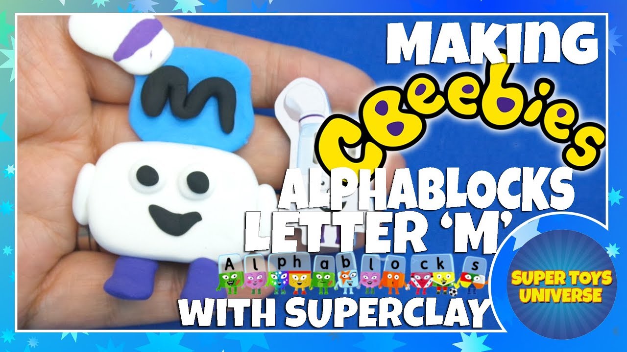 Making the Alphablocks Letter M with Super Clay - YouTube
